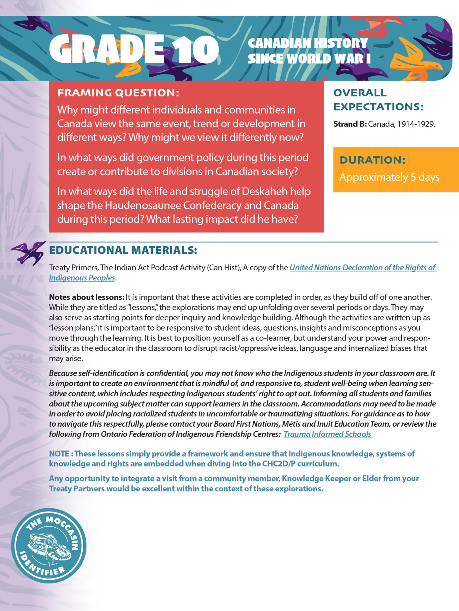 Lesson Plans & Videos – Mocassin Identifier